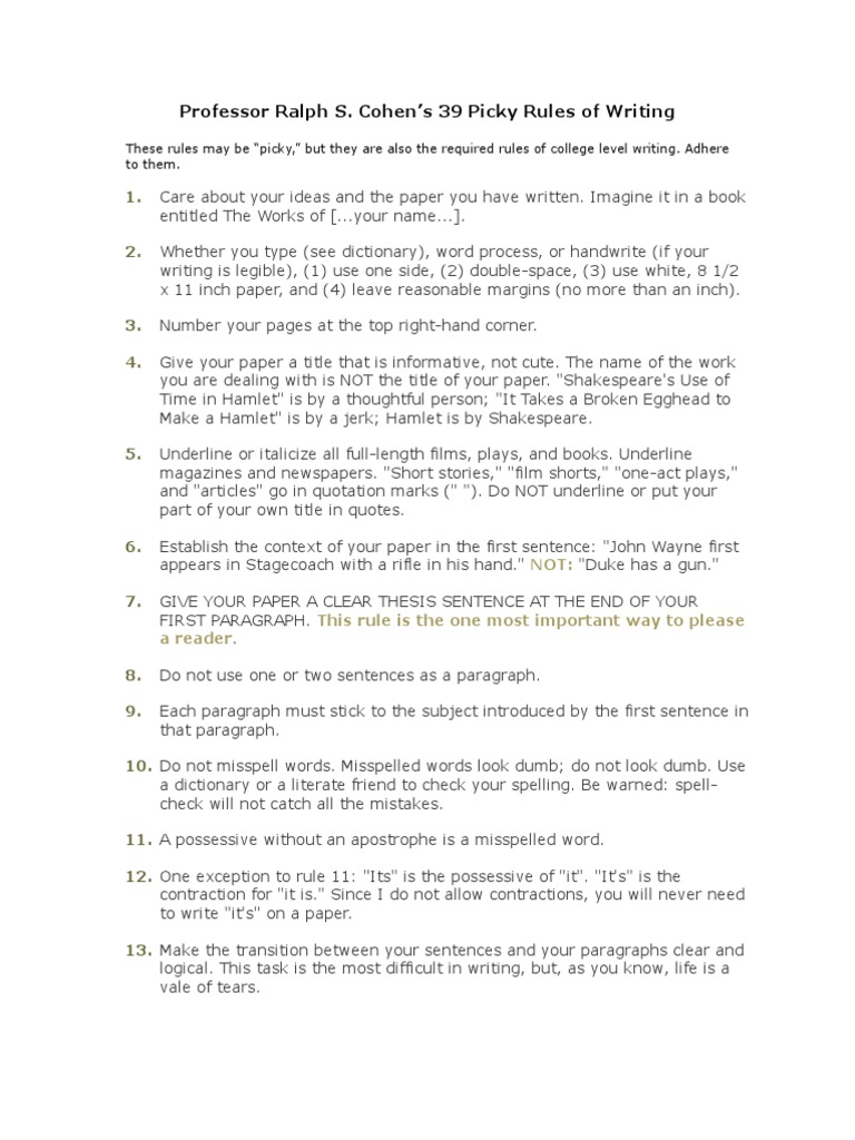 39 Essential Writing Rules for Students | PDF | Comma | Language Mechanics