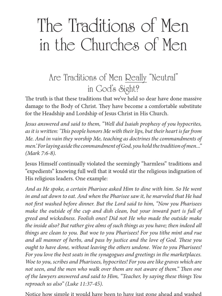 Traditions of Men | PDF | Jesus | Sermon