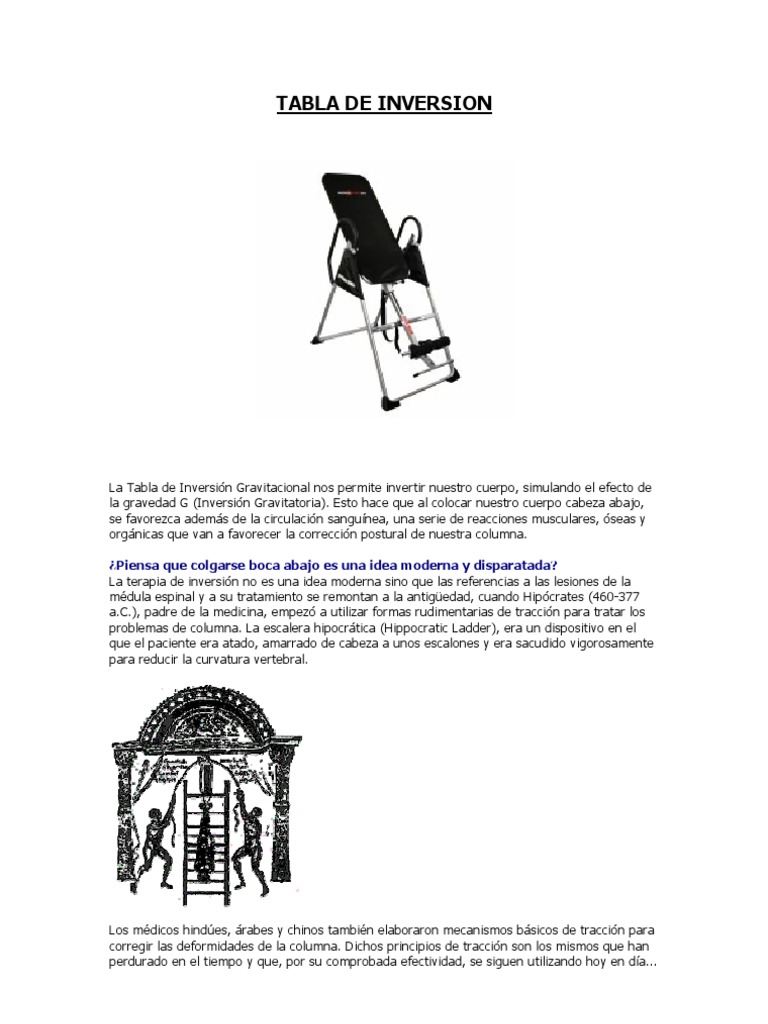 Tabla de Inversión - Terapia de Inversión | PDF | Sangre | Músculo