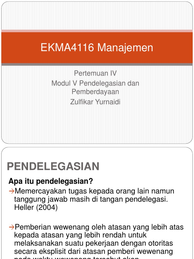 EKMA4116 Manajemen Pertemuan IVb | PDF