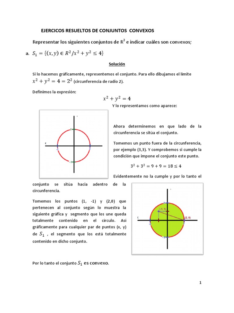 Ejercicios Resueltos de Conjuntos Convexos | PDF