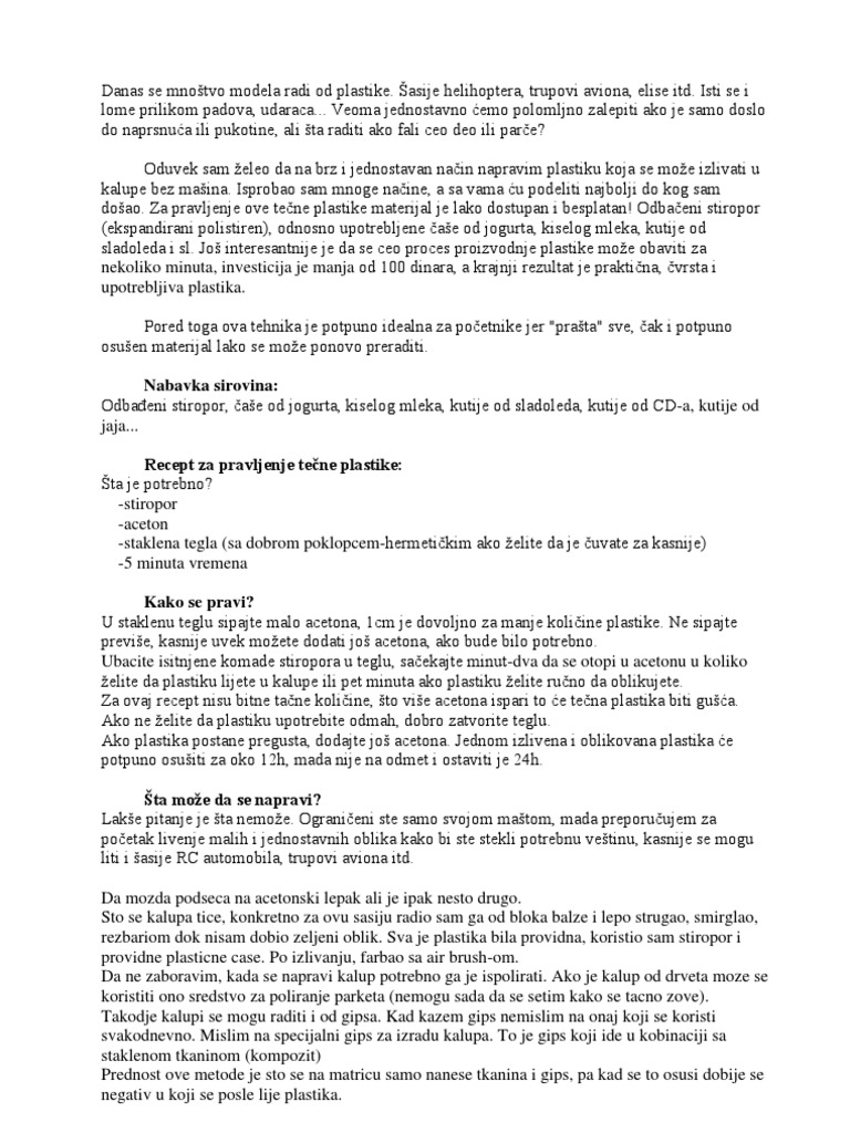 Izrada Djelova Od Plastike | PDF