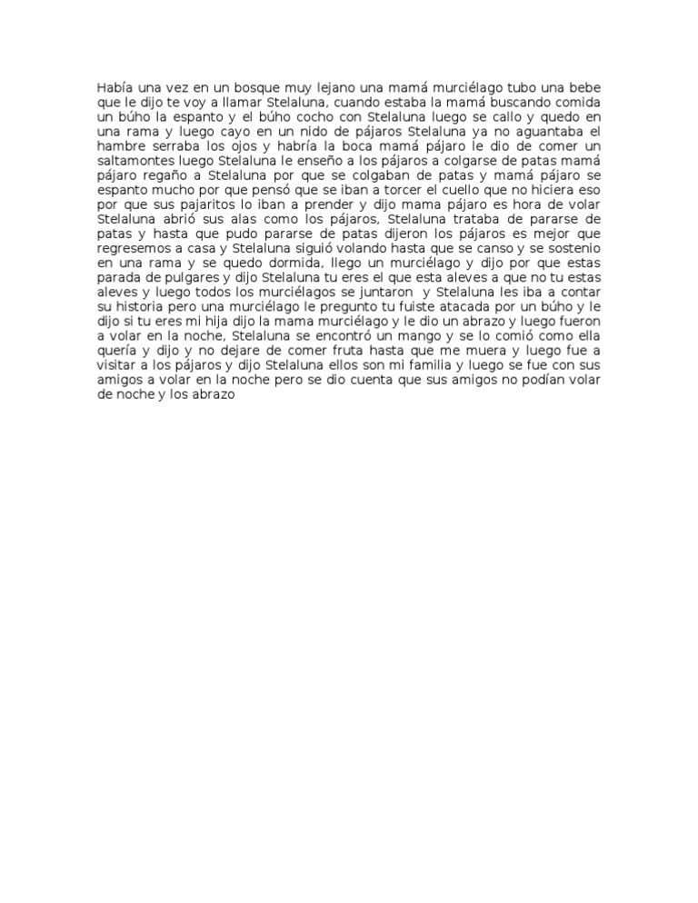 La historia de Stelaluna, el murciélago | PDF