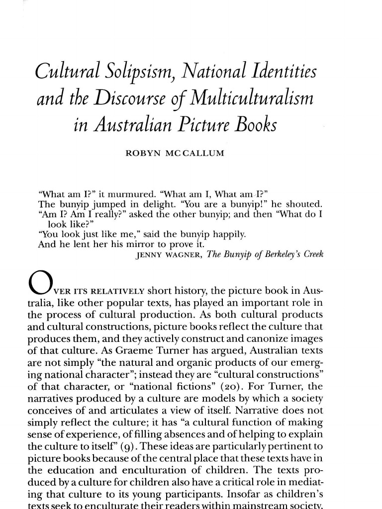 Australian Picture Books & Identity | PDF | Multiculturalism | Identity ...