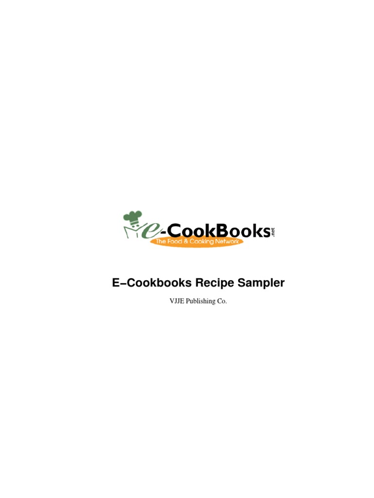 E Cookbooks Recipe Sampler: VJJE Publishing Co | PDF