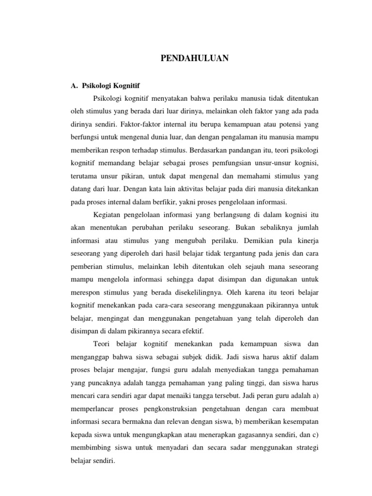 Teori Belajar Kognitif dan Brownell | PDF