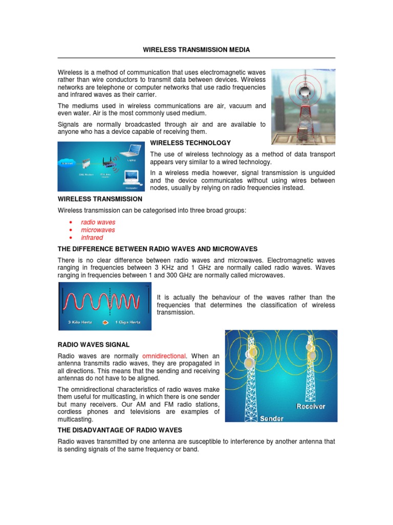 Types of Wireless Transmission Media | PDF | Transmission Medium | Radio