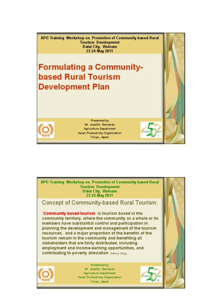 Formulating A Community-Based Rural Tourism Development Plan | PDF ...