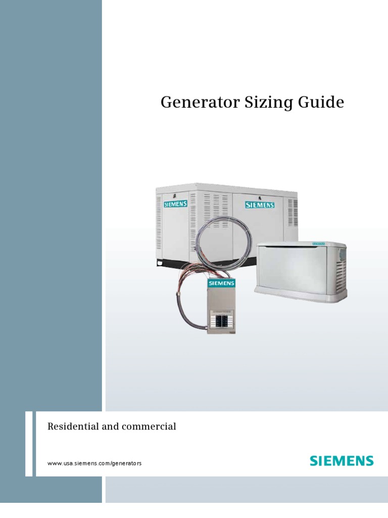 Standby Power Generator - Sizing Guide | PDF | Distortion | Electric ...