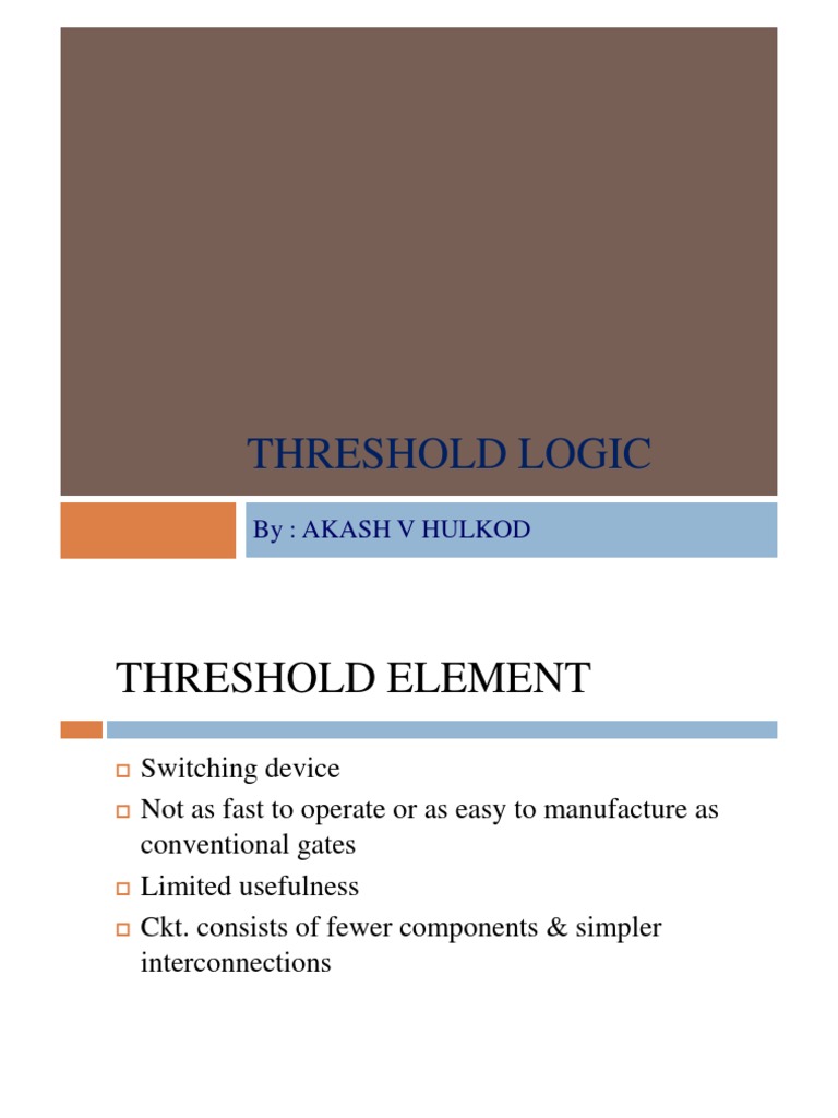 Threshold Logic Seminar | PDF | Logic | Areas Of Computer Science
