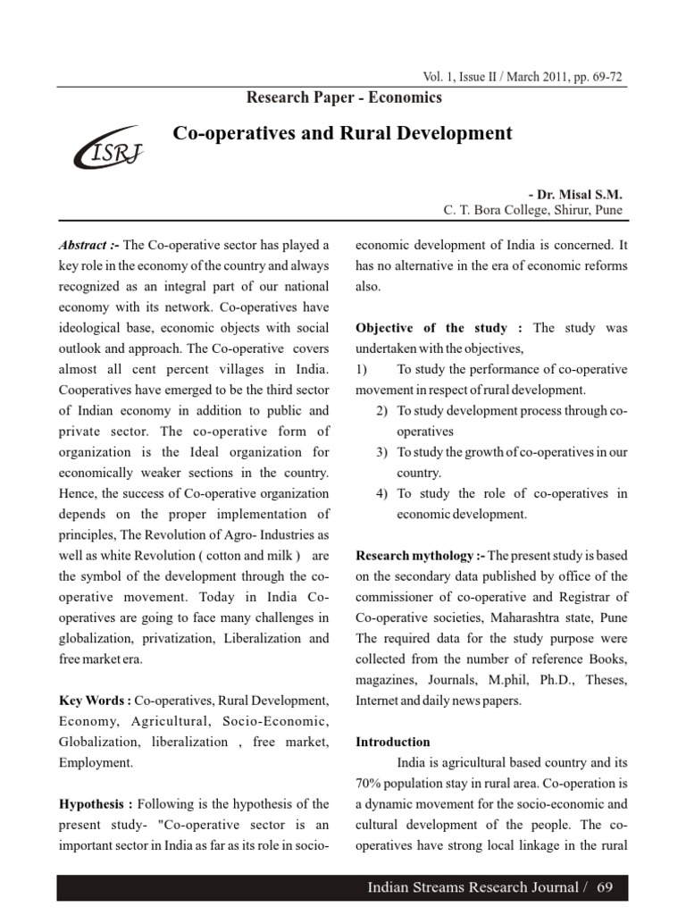Cooperatives and Rural Management | PDF | Cooperative | Economy Of India