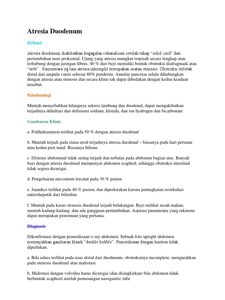 Atresia Duodenum | PDF