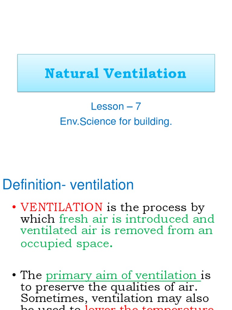 Natural Ventilation | PDF | Ventilation (Architecture) | Wound