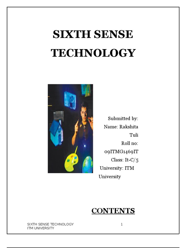 Sixth Sense Technology | PDF | Computer Vision | Augmented Reality