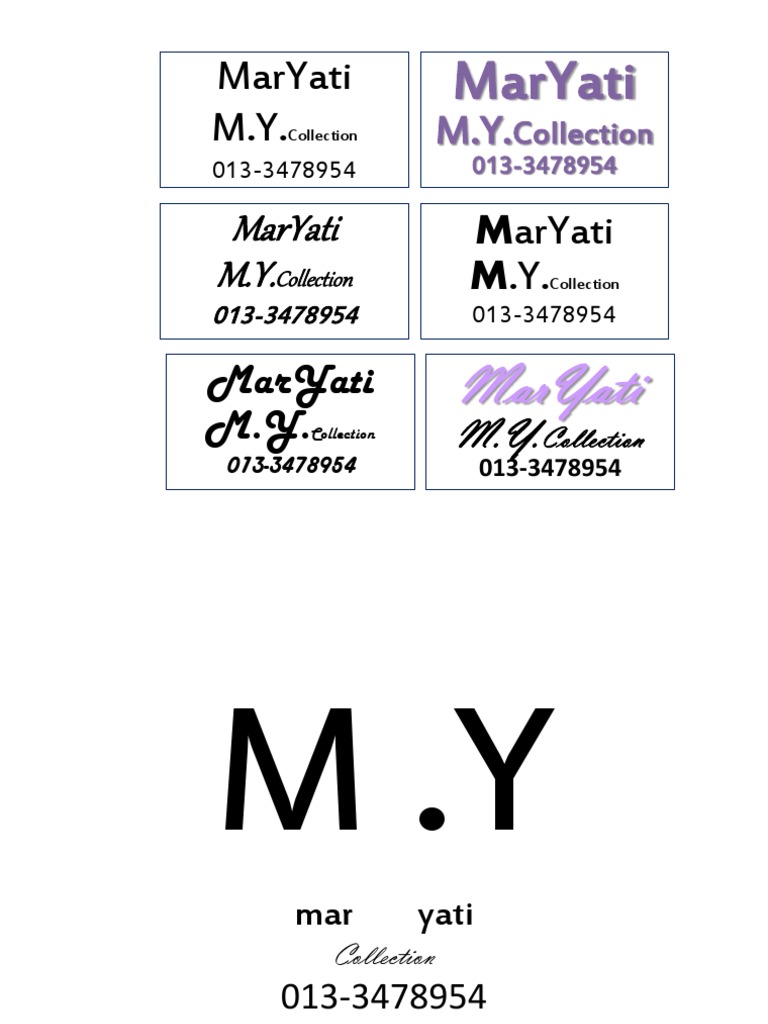 MarYati M.Y.Collection Contact Info | PDF