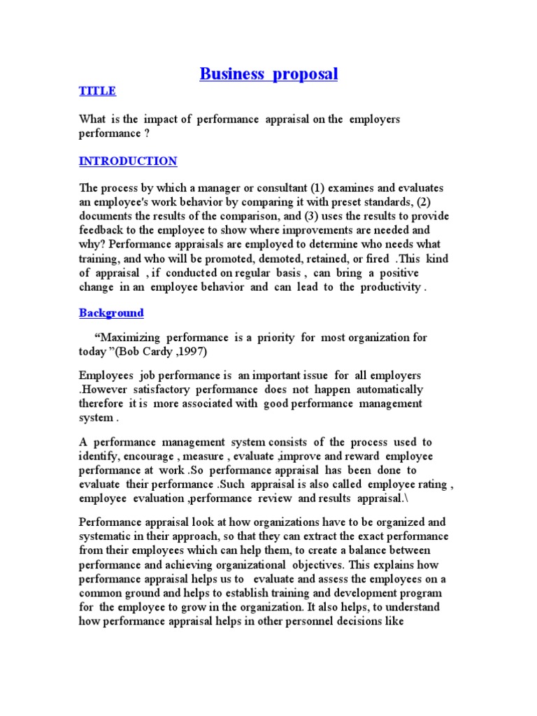 Business Final Proposal 1 | PDF | Performance Appraisal | Qualitative ...