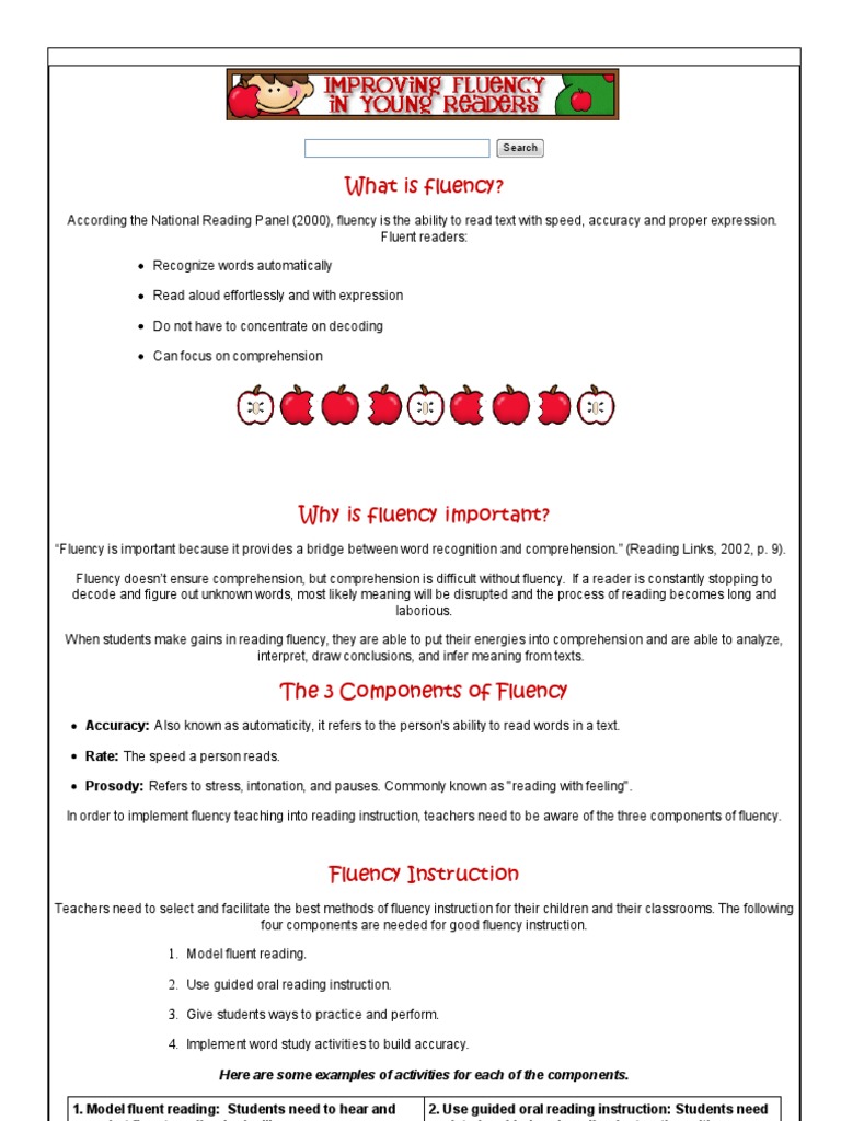 Improving Fluency in Young Readers - Fluency Instruction | PDF | Reading Comprehension | Reading ...