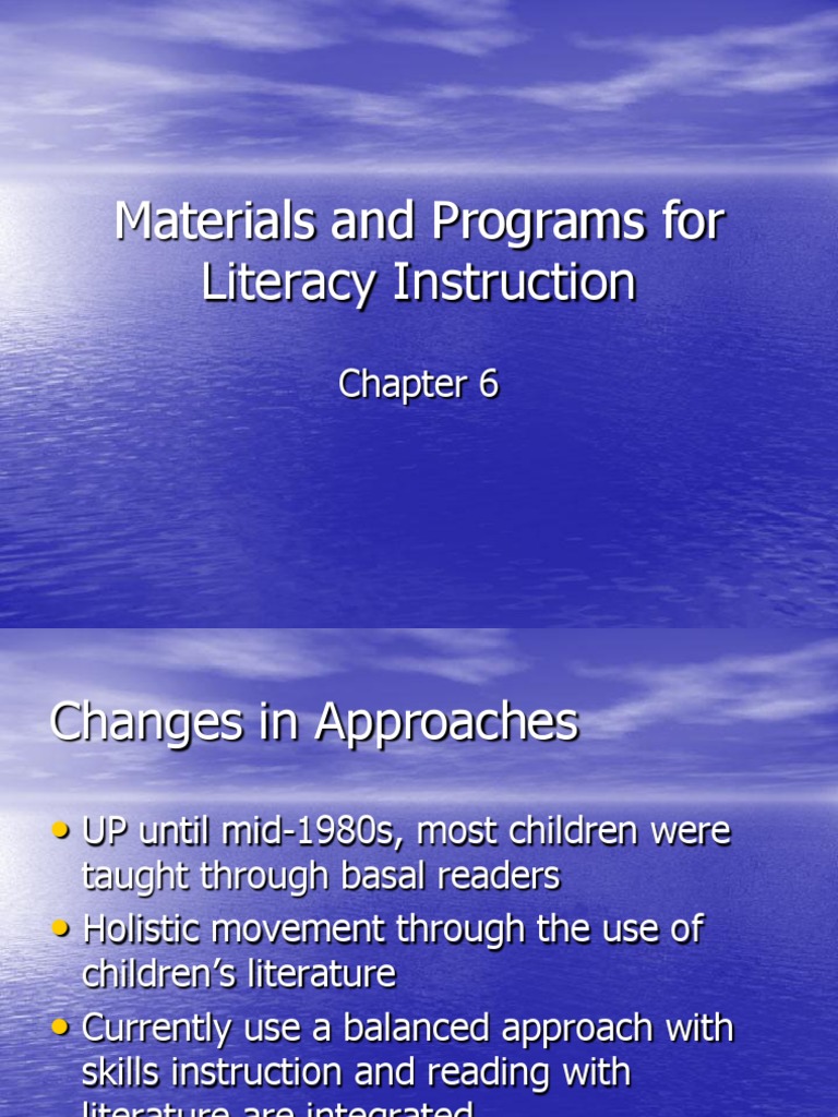 An Overview of Approaches to Literacy Instruction: Basal Reading ...