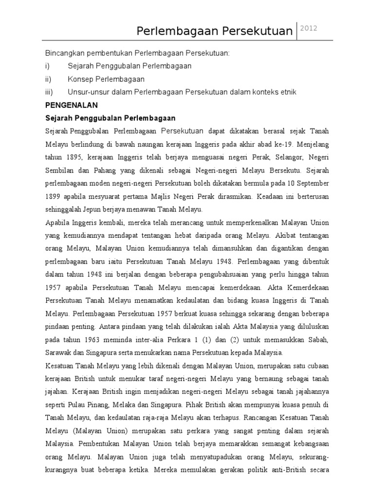 Perlembagaan Persekutuan | PDF