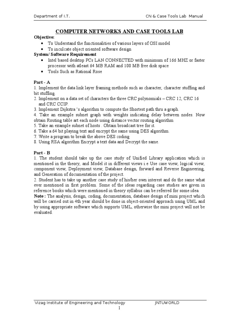 Computer Networks and Case Tools Lab: Objective | PDF | Component Based ...
