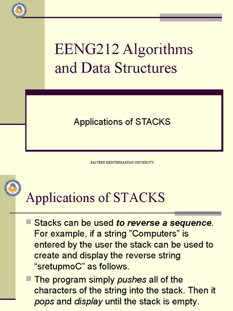 Applications of Stacks | PDF | String (Computer Science) | Software Engineering
