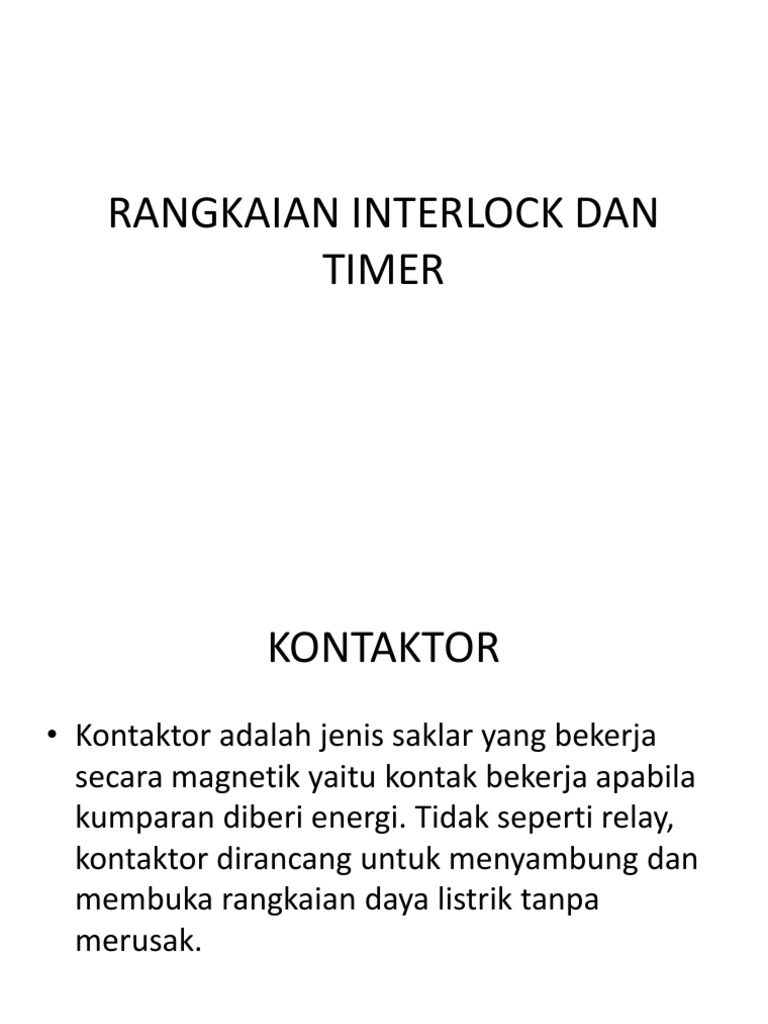 Rangkaian Interlock Dan Timer | PDF