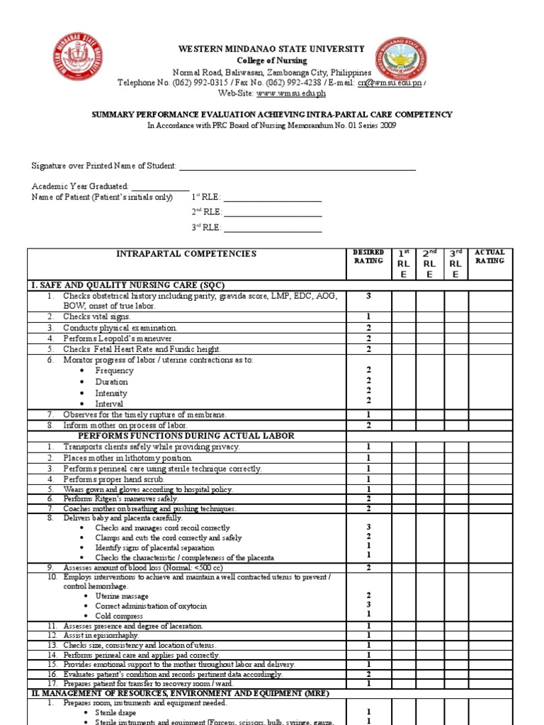 Final PRC Evaluation Tool | Surgery | Childbirth