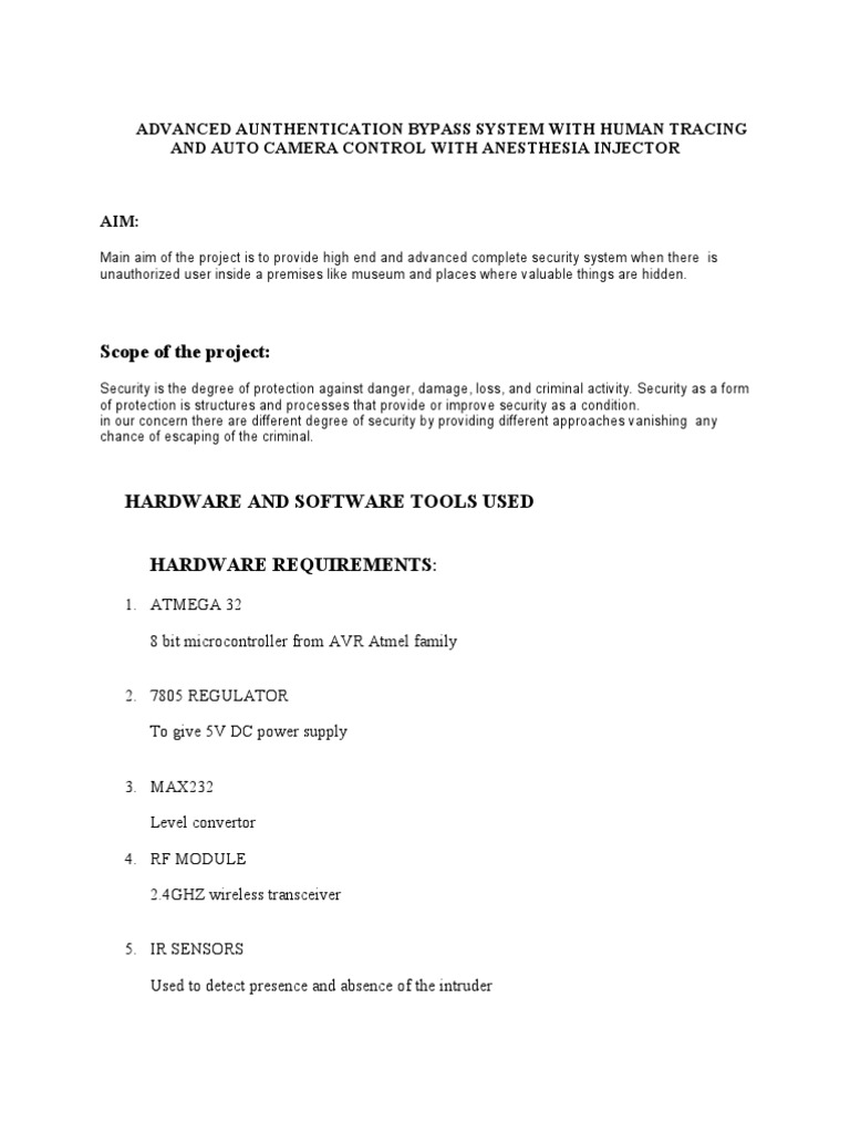 Advanced Security System with Anesthesia | PDF | Embedded System ...