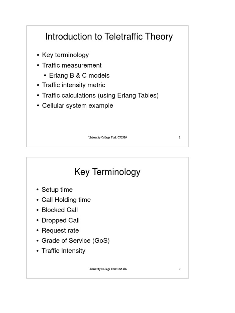 Introduction To Teletraffic Theory | PDF | Cork (City) | Traffic