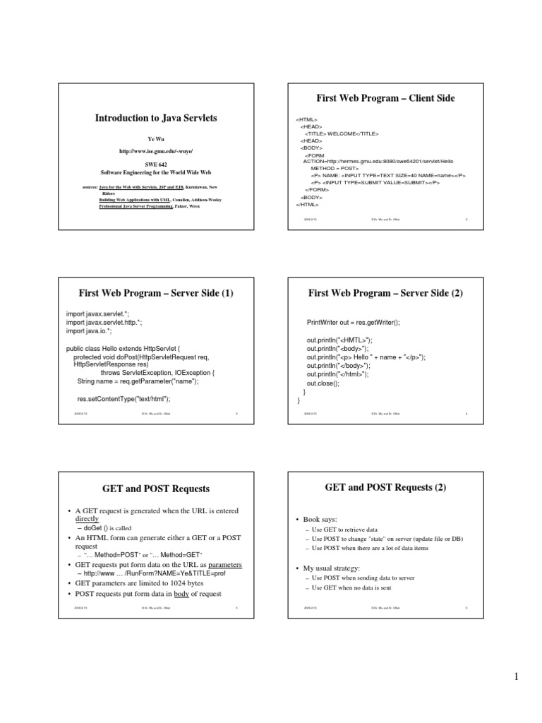 6 Servlets | PDF | Java Servlet | Web Server