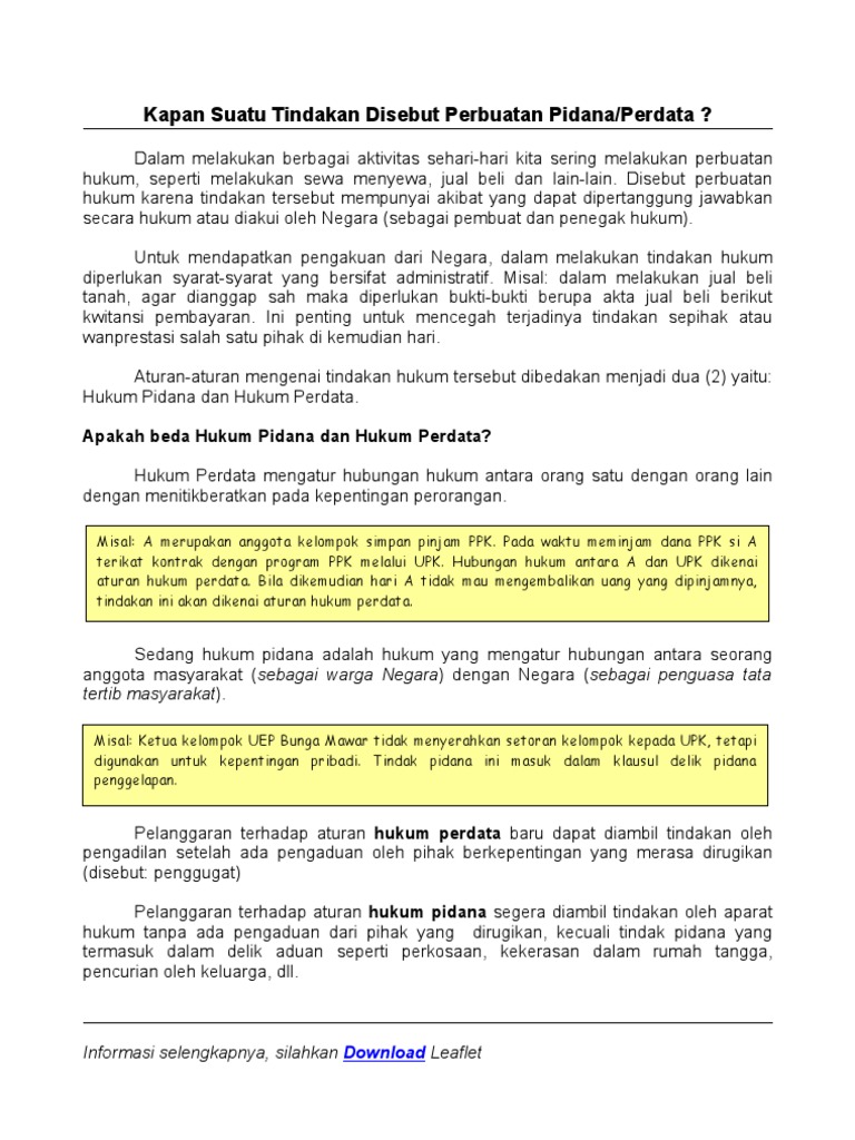 Hukum Pidana & Perdata | PDF