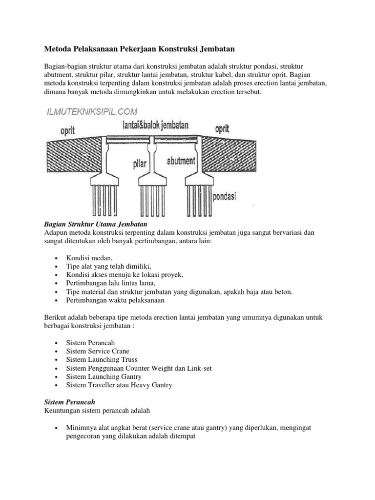 Metode Konstruksi Jembatan | PDF | Teknologi & Rekayasa