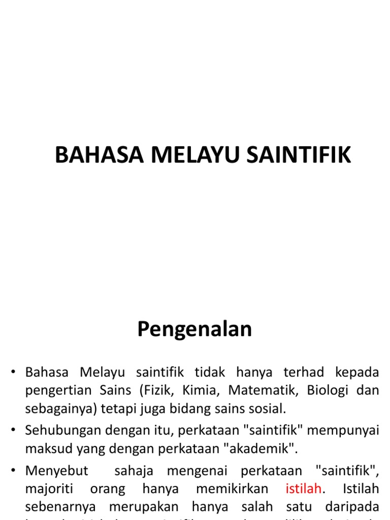 Bahasa Melayu Saintifik | PDF