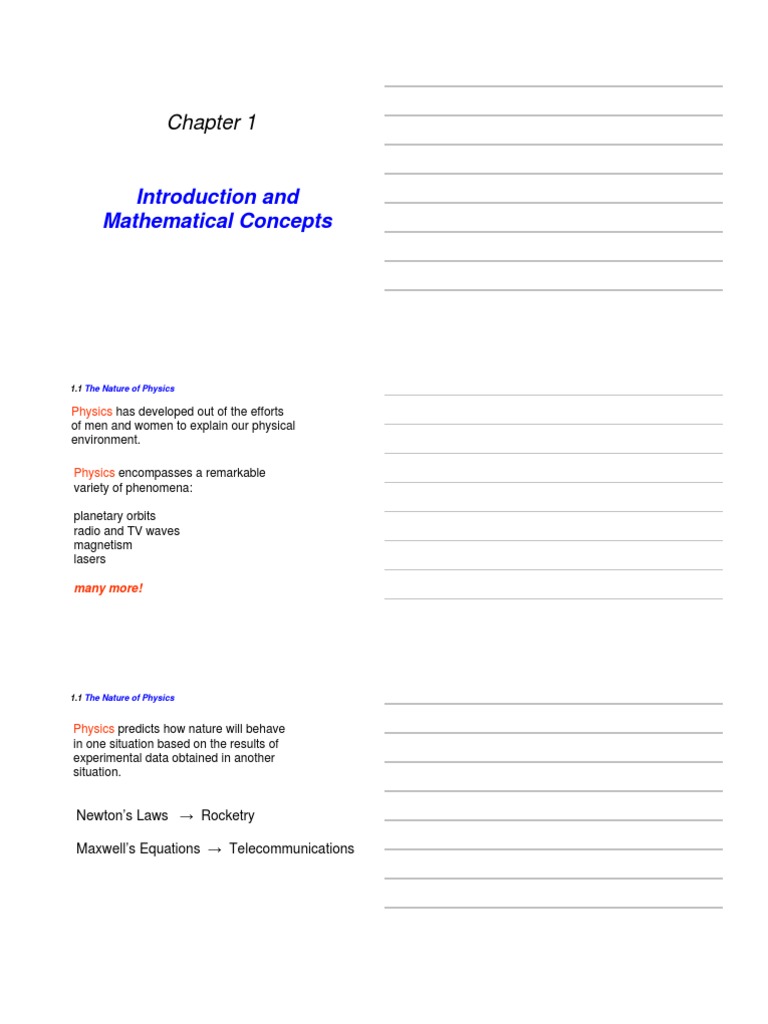 1 Introduction and Mathematical Concepts | PDF | Euclidean Vector | Physics