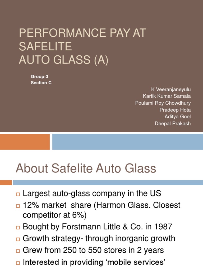 Safelite's Performance Pay Plan | PDF | Piece Work | Turnover (Employment)