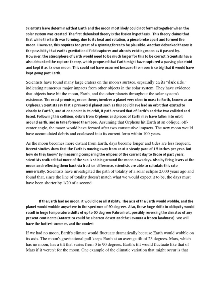 Debunking the Fission Hypothesis | PDF | Moon | Earth