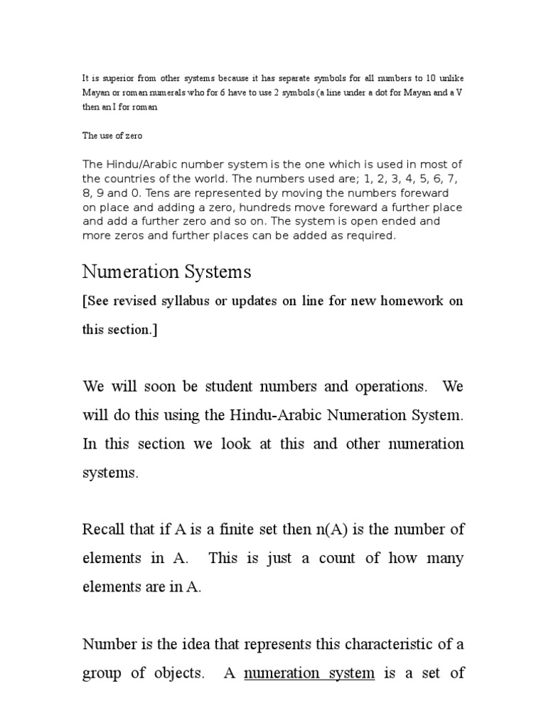 The Hindu-Arabic Number System and its Superiority Over Other ...