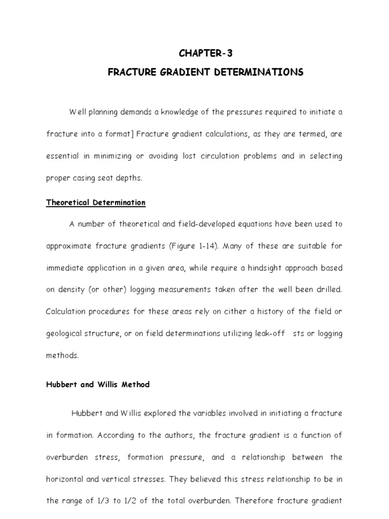 Chapter-3 Fracture Gradient Determinations | PDF | Pressure | Matrix ...