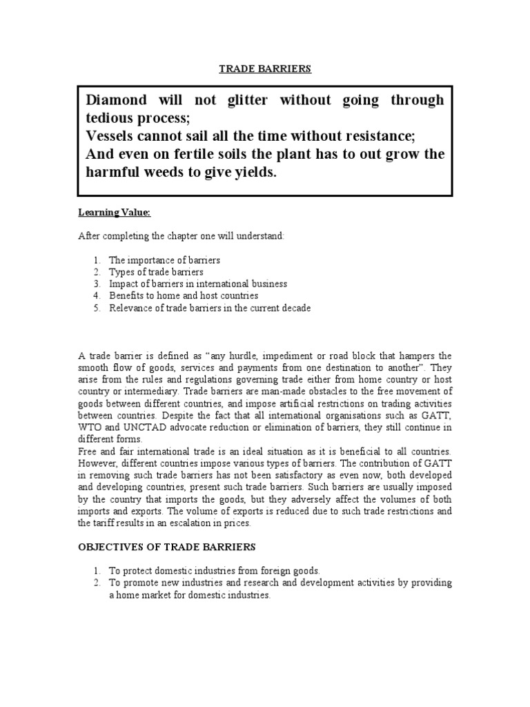11 Trade Barriers | PDF