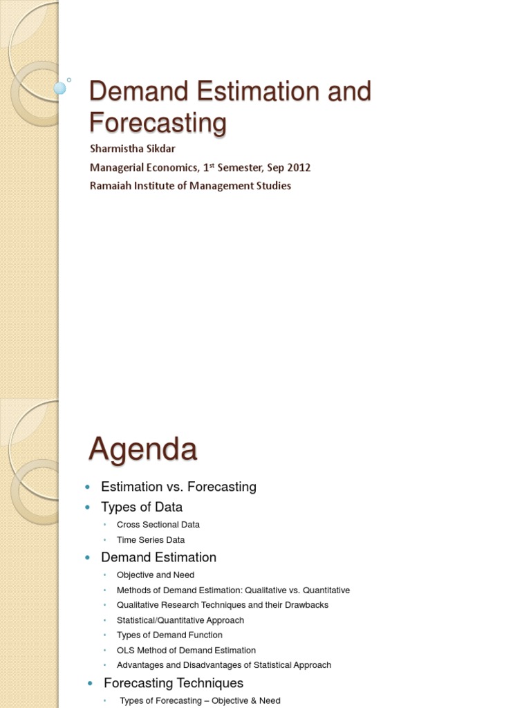 Demand Estimation and Forecasting - Lecturenotes | PDF | Forecasting ...