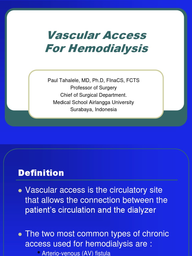 Multidisciplinary Approach to Vascular Access for Hemodialysis ...