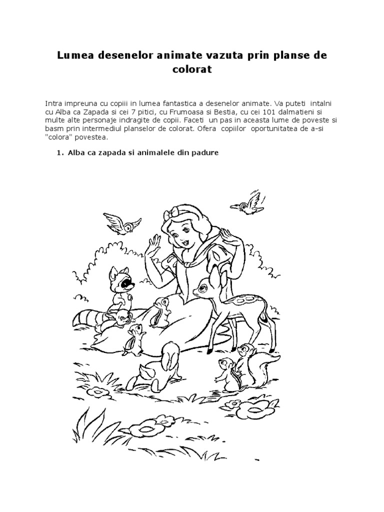 Personaje Din Desene Animate- Planse Pentru Colorat