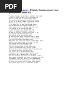 Funeral Speech of Marc Antony | PDF | Julius Caesar