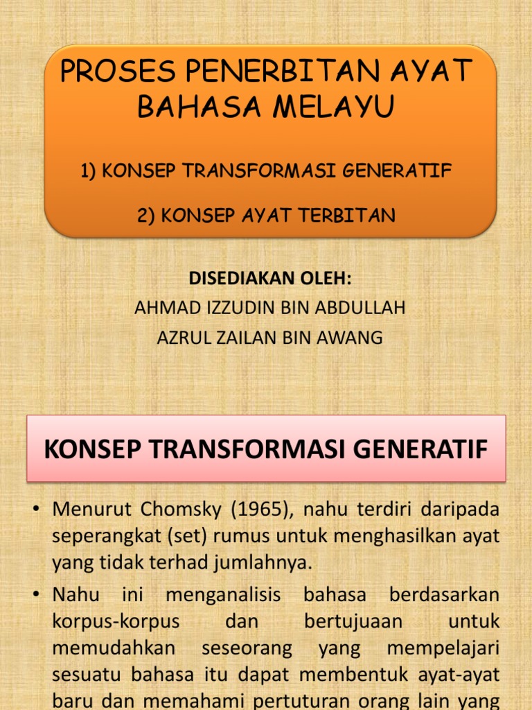 Konsep Transformasi Generatif | PDF | Seni & Disiplin Bahasa