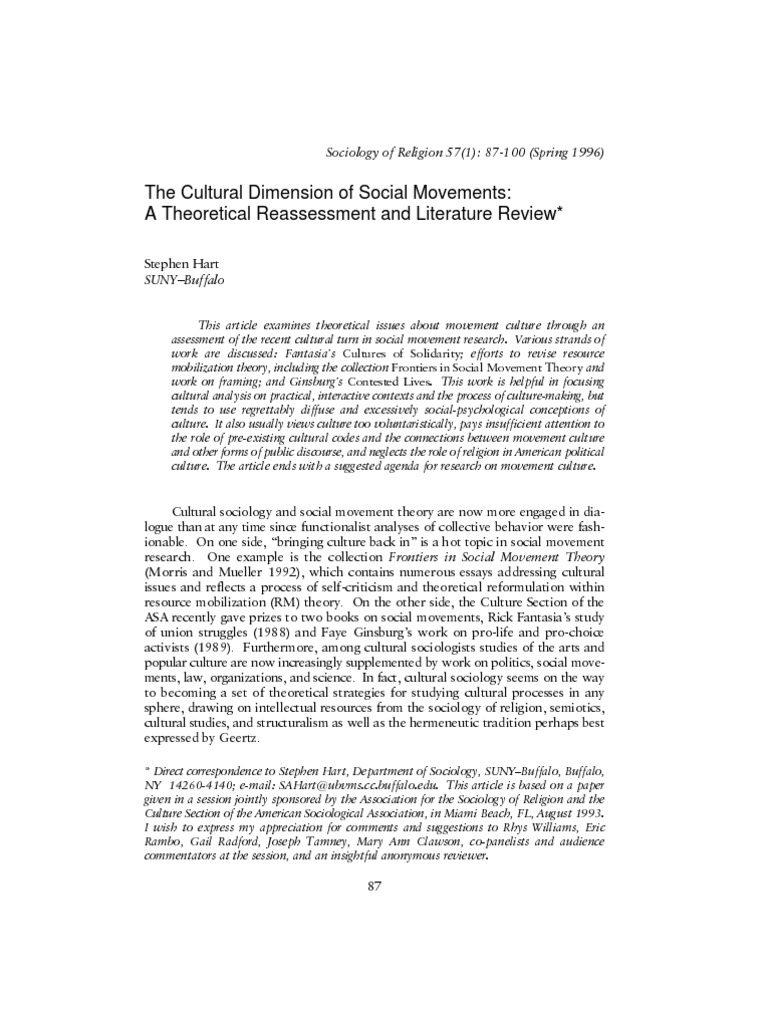 Cultural Dimension of Social Movements | PDF