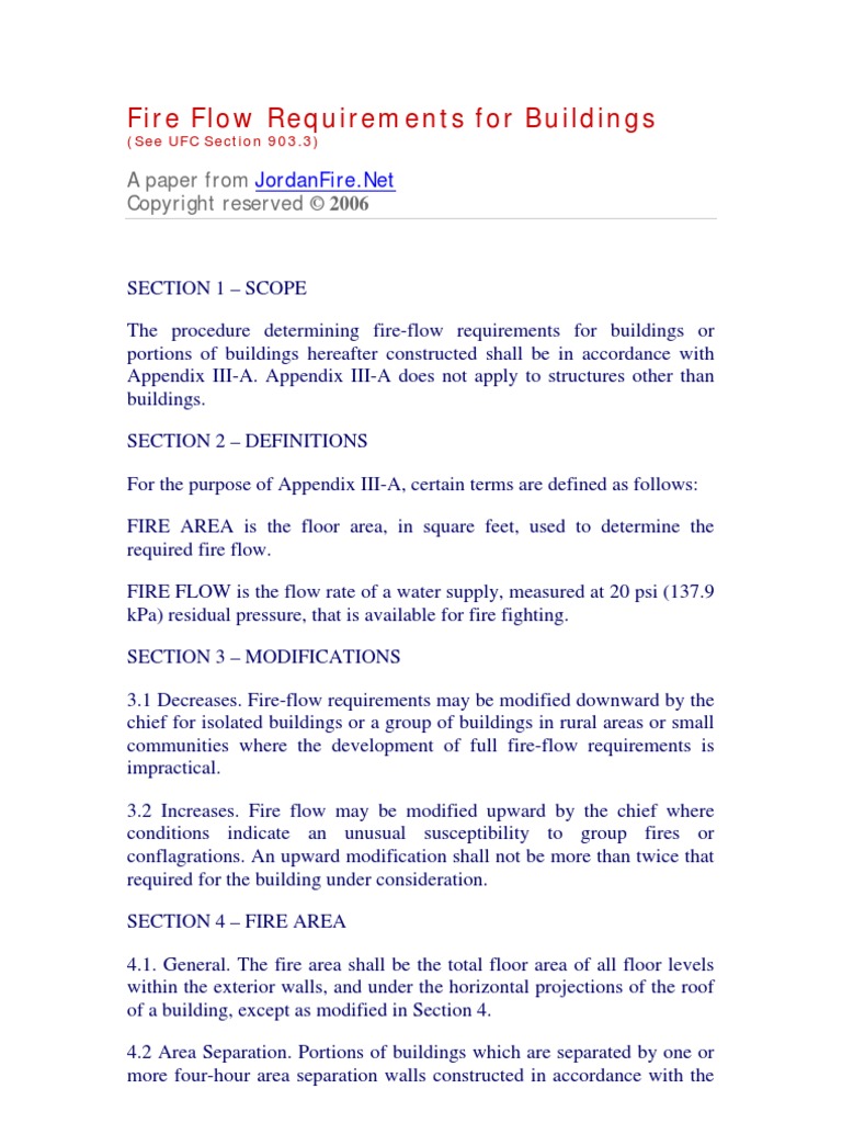 Fire Flow Requirements For Buildings | PDF | Traffic | Street