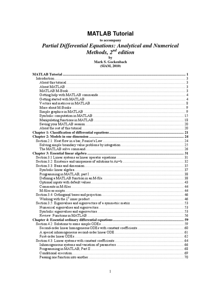 Partial Differential Equations Analytical And Numerical Methods Pdf