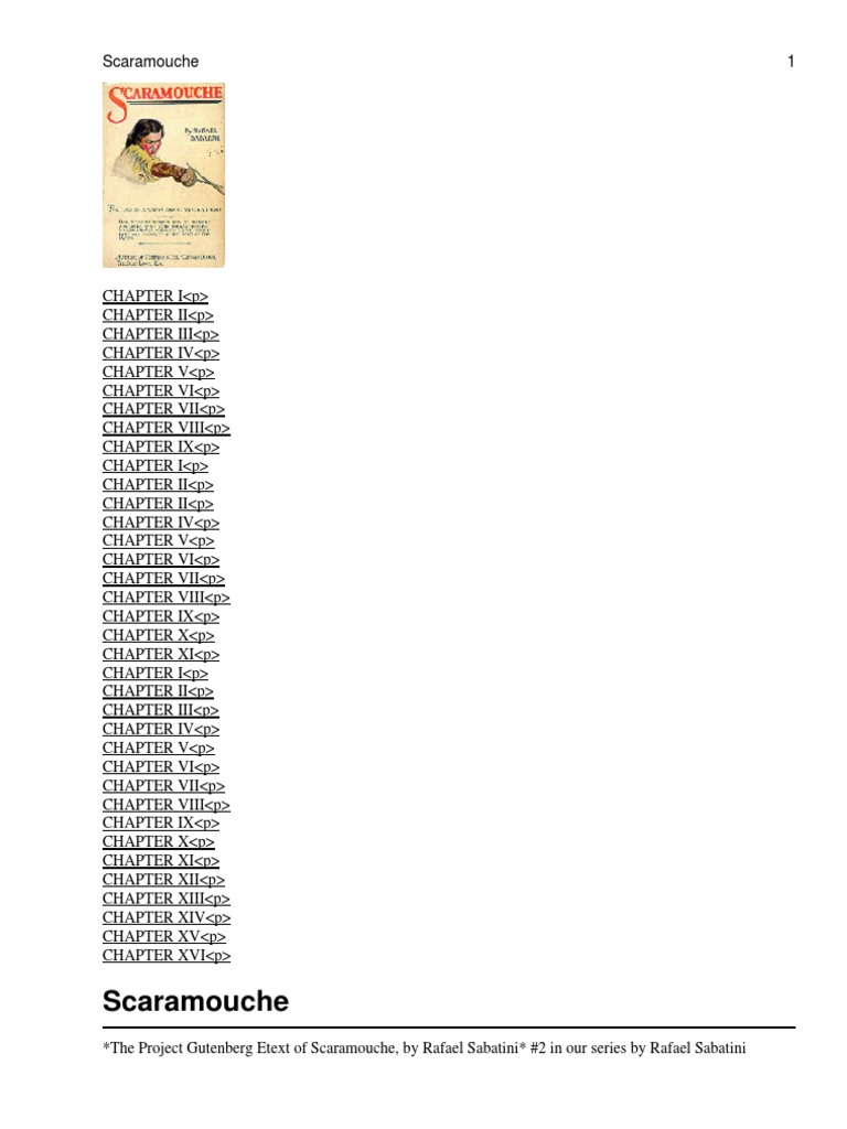 Scaramouche | PDF | Indemnity | Project Gutenberg