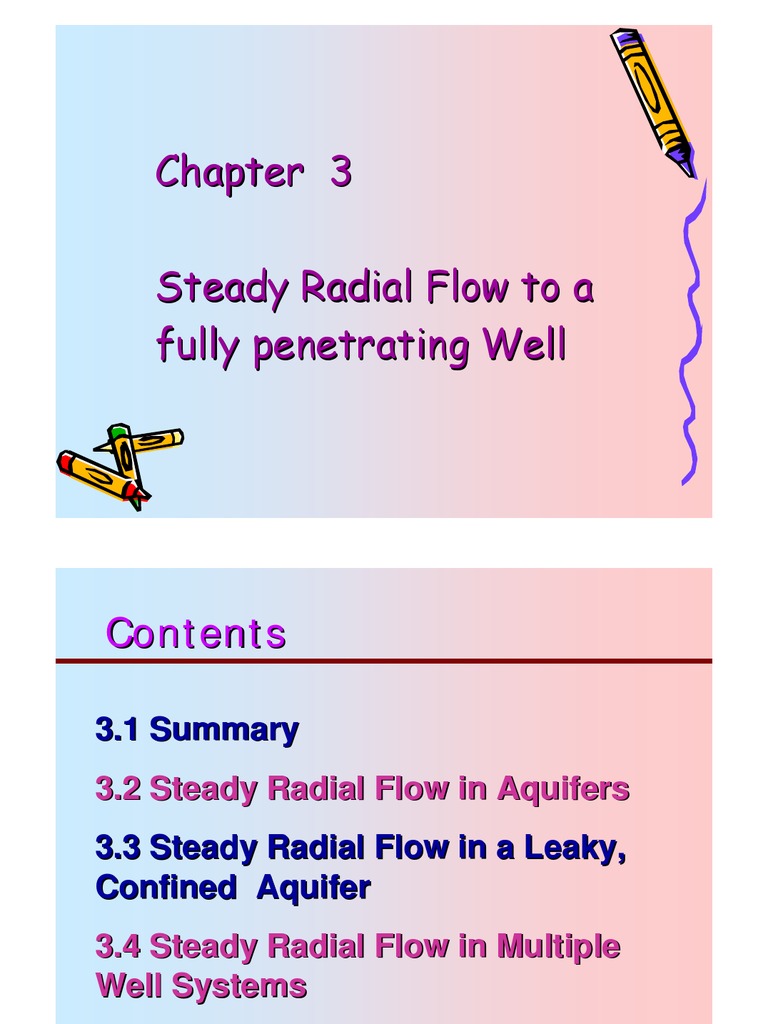 Chapter 3-Radial Flow Into Wellbore | PDF | Aquifer | Groundwater