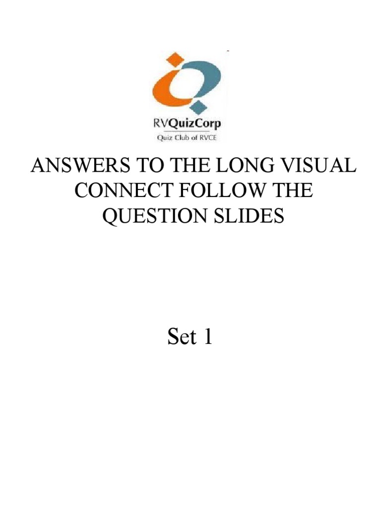 Answers To The Long Visual Connect Follow The Question Slides | PDF ...